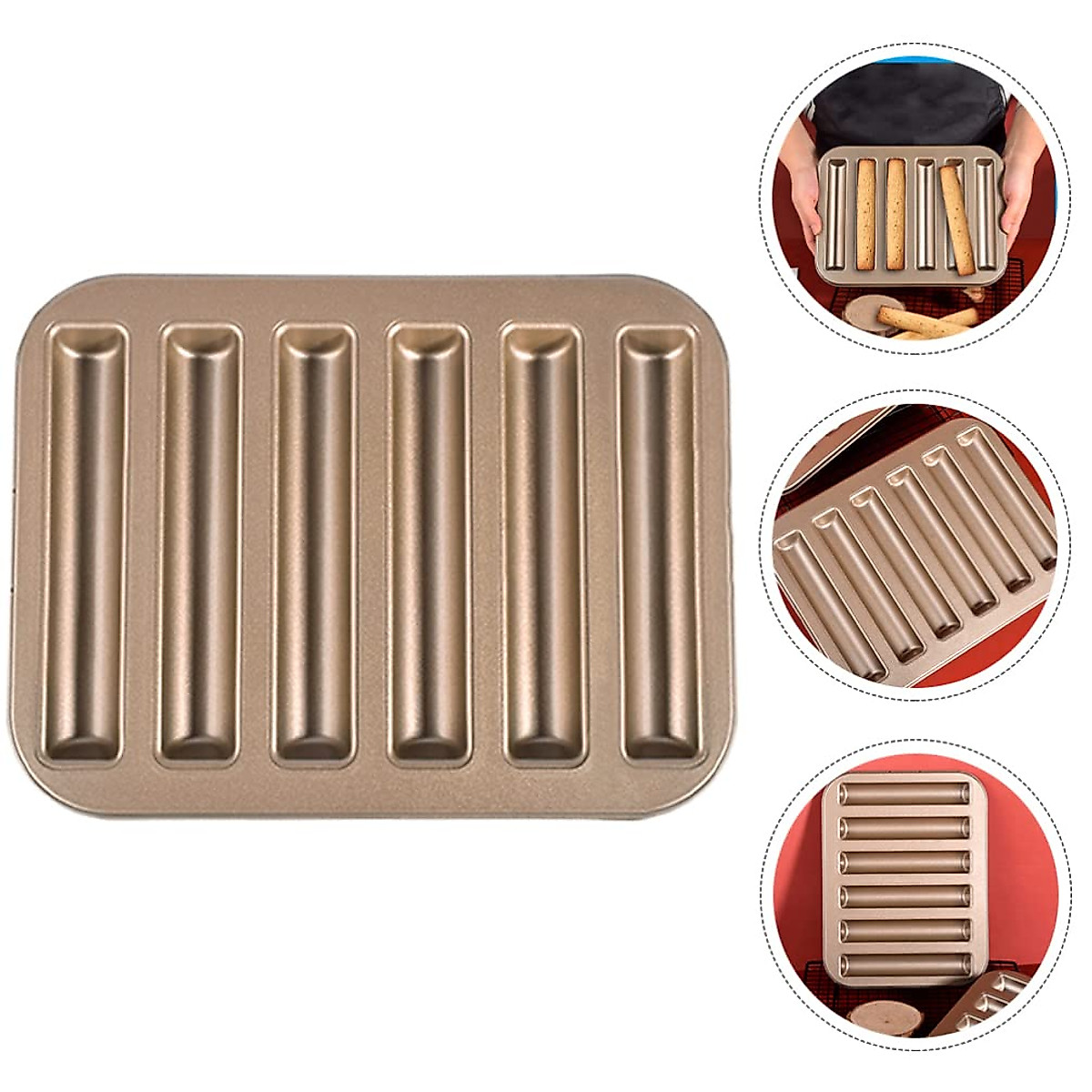 LIFKOME Biscuit Stick Baking Tray Carbon Steel Breadstick Biscotti Ladyfinger Small Muffin Cupcake Tin Tray
