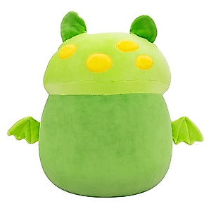 Squishmallows Original 14-Inch Earling Neon Green Mushroom Bat - Official Jazwares Plush (Large)