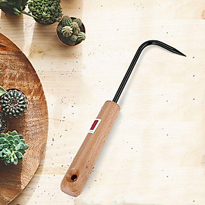 Bonsai Root Hook, Handle Weeder Garden Weeding Digging Cultivator Weed Remover Tool Single-Claw for Home Outdoor Garden