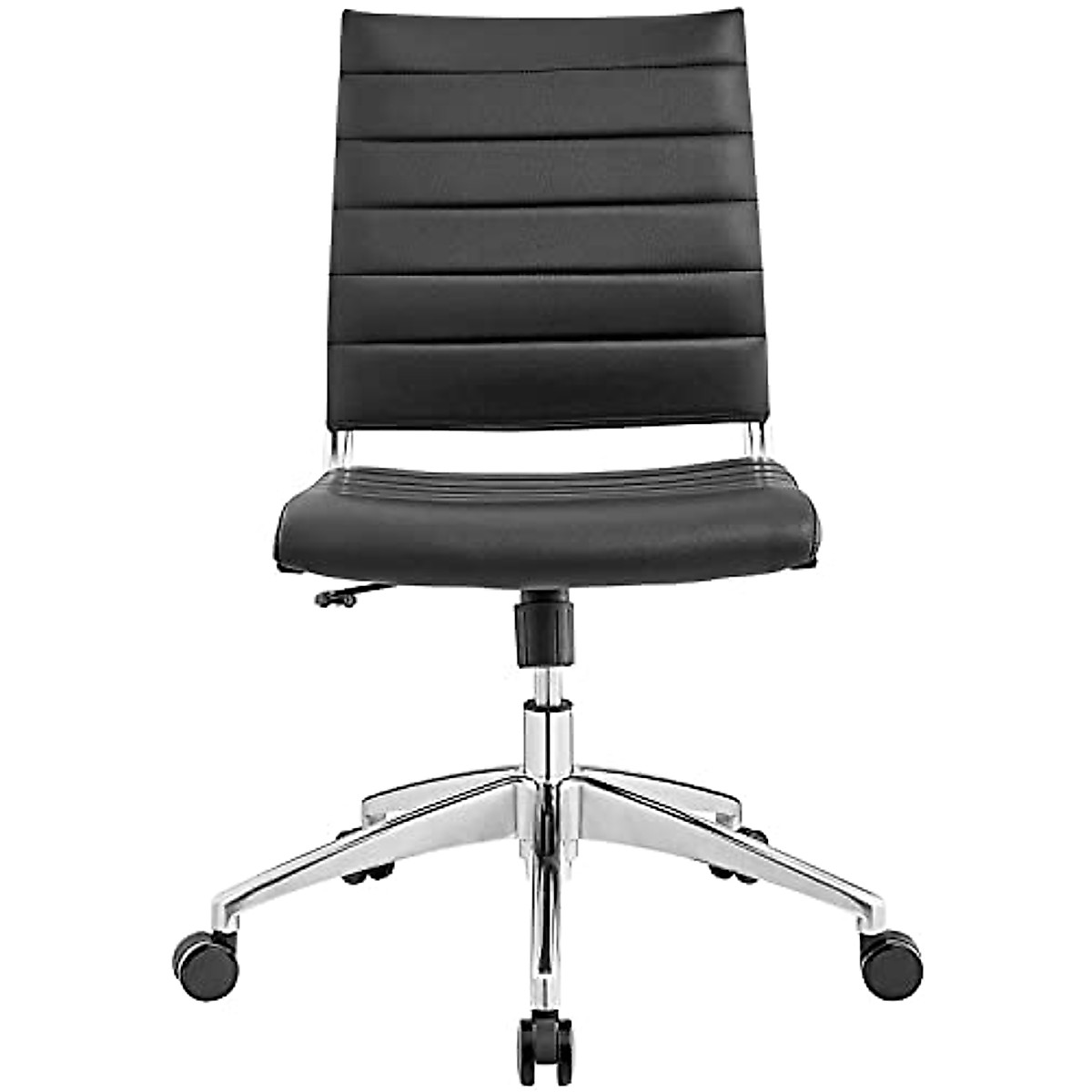 Modway Jive Ribbed Armless Mid Back Swivel Conference Chair In Black