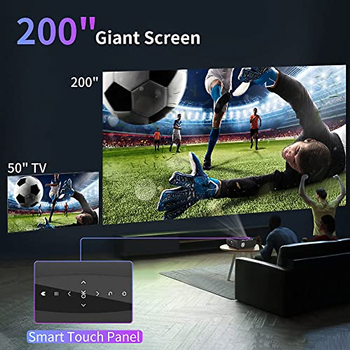 Upgraded High Brightness Video Projector 1000ANSI Lumen,Native 1080P 5G Wifi Bluetooth Projector Support 4K HDR10,Full HD Movie LED Overhead Projector for iOS Android Phone TV Box Laptop Home&Business