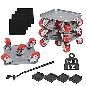 Heavy Duty Furniture Dolly,Furniture Mover 5 Wheels,360°Rotation Wheels Furniture Dolly,for Moving Heavy Furniture, Refrigerator, Sofa,Safe,Piano, Cabinet1500 Lbs Load Capacity,