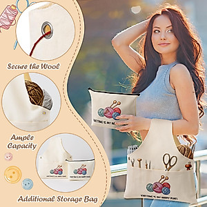 EYxsaxenk Travel Knitting Wrist Bag - 2Pcs Knitting Crochet Tote Bag with Zipper Bag Lightweight Yarn Storage Bag Organizer Women Gift Set for Holding Yarn Crochet Hook Needles Knitting Supply