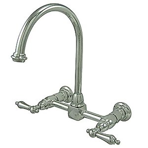 Kingston Brass KS1291AL Restoration Bridge Kitchen Faucet, 8-1/2", Polished Chrome