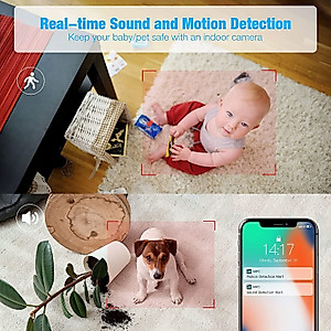 Ebitcam Baby Monitor with Camera and Audio, 1080P HD Pet Camera with Sound/Motion Detect, Plug-in Indoor Security Camera with Night Vision, 2 Way Audio Nanny IP Cam for Home Surveillance-Alexa