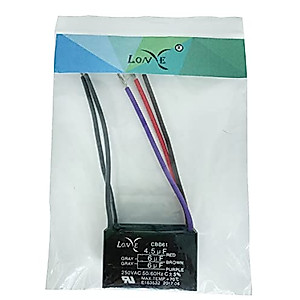 LONYE 5 Wire Ceiling Fan Capacitor Replacement for New TECH CBB61 250VAC 50/60 Hz 4.5 + 6 + 6μF