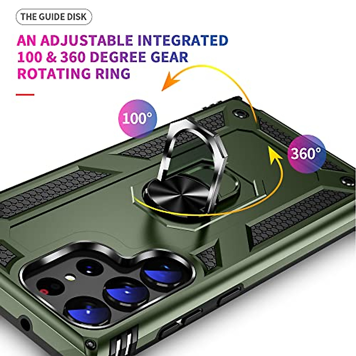 Korecase for Samsung Galaxy S9 Plus Case, Extreme Protection Military Armor Dual Layer Protective Ring Kickstand Olive Green