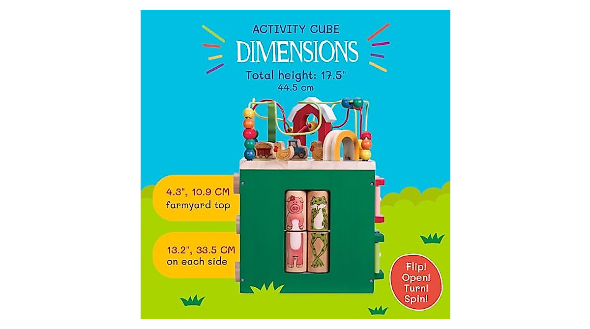 Battat Wooden Activity Cube - Fun Learning for Kids