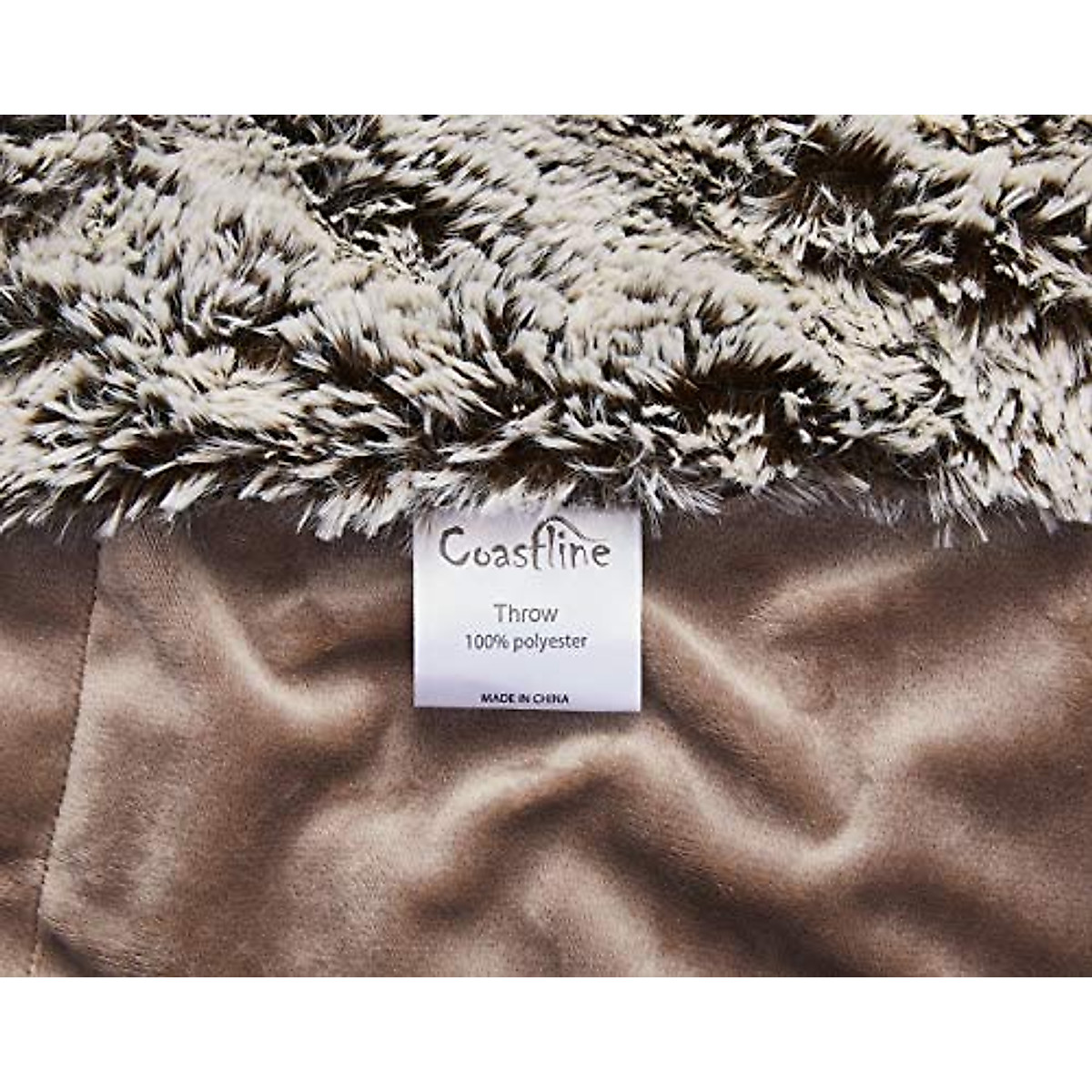 MOONLINE MOONLINESuper Soft Two Tone Faux Fur Throw Blanket,Decorative Fuzzy Warm Cozy Rabbit Fur Throws for Sofa,Couch,Chair,Coffee Brownor (Brown,60x80)