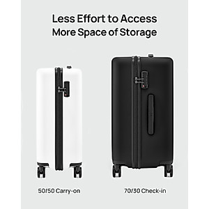 NINETYGO Hardside Scratch resistant Luggage, Spinner Suitcases Airline Approved with Wheels for Travel, Lightweight Luggage with TSA Lock (Solid White, Checked-22-Inch)