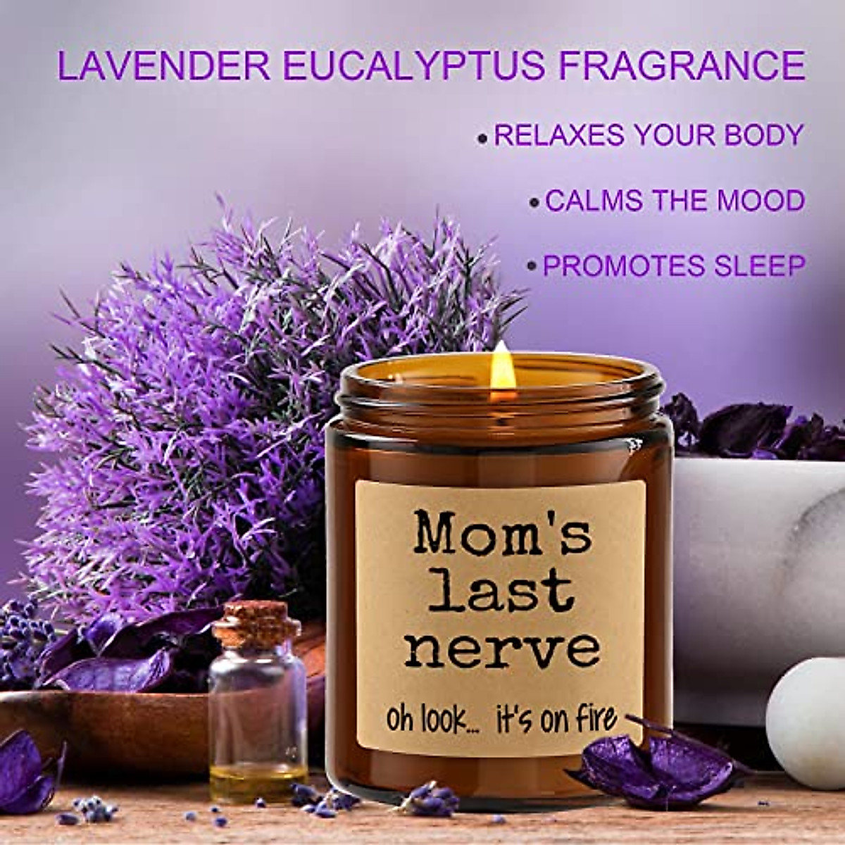 Gifts for Mom from Daughter Son, Funny Birthday Gifts for Mom, Mother's Day Gifts from Daughter Son, Thanksgiving Christmas Valentines Day Gifts for Women Mom Mother Stepmom - Lavender Scented Candles
