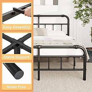 Bednowitz King-Bed-Frame-with-Headboard and Footboard, 18 Inch High Metal Platform King-Size-Bed-Frame, 4000 Lbs Heavy Duty Steel Slats Support, No Box Spring Needed, Noise Free