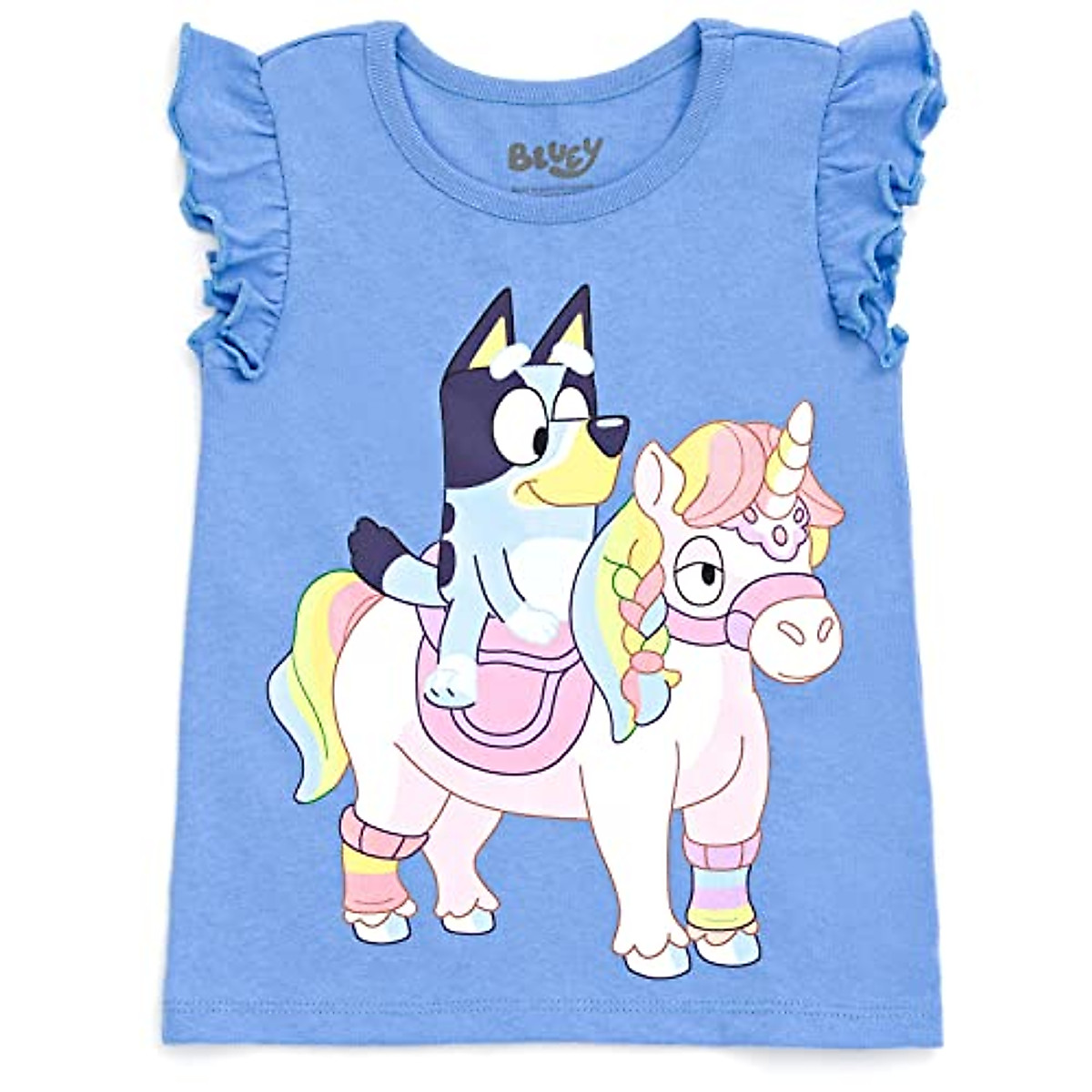 Bluey Toddler Girls 4 Pack T-Shirts Pink/Orange/Blue/Gray 4T