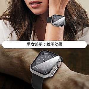 Suoman for Apple Watch 45mm Screen Protector Case, [ Looks Like Ultra Protector Case ] Tempered Glass Unique Design Case Cover for iWatch Series 7/8/9 Series SE 2 45mm (Titanium for iWatch 45mm)