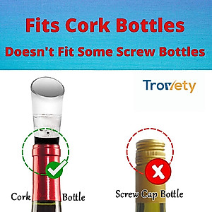 Trovety Aerators For Wine – 2-in-1 Diffuser Oxygenator and Pouring Dispenser for Enhanced Smoother Flavors of Red Wines – Robust Acrylic Plastic and Silicone Rubber Aeration Breather (1)