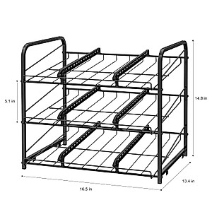 Can Organizer for Pantry Stackable 2 Pack, Can Storage Organizer Rack Stacking Can Dispensers Small Space Holds up to 36 Cans for Pantry, Kitchen, Cabinet- Black