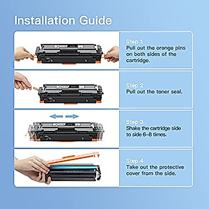 GPC Image Flex 410A 410X M477fdw M477fnw Toner Compatible Toner Replacement for HP 410A 410X CF410A Compatible with Color Laserjet Pro MFP M477fdw M477fnw M477fdn M452dn M452nw M452dw Printer(4 Pack)