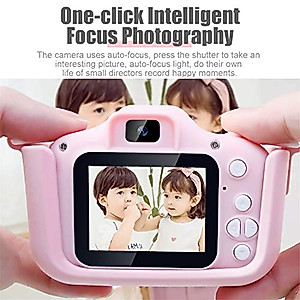 Cartoon Children Camera Mini Children Digital Camera Children Camera Toy 2000W Pixel 1080P HD Screen Camera(Without Memory Card),Pink