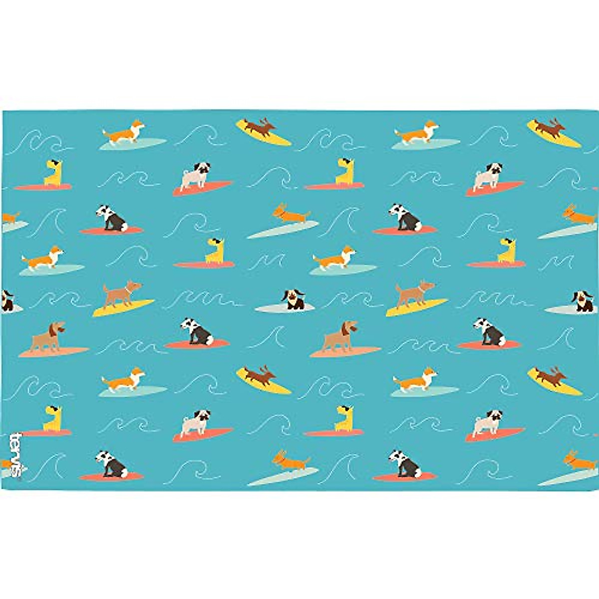 Tervis Surf Dogs Insulated Tumbler with Wrap and Orange Lid, 16oz, Clear