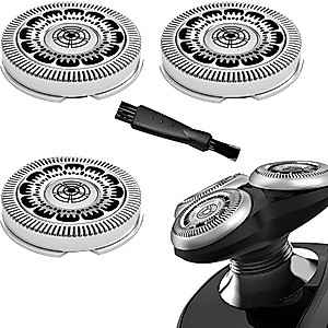 Sh90 Replacement Heads Compatible with Philips Norelco Series 9000 Replacement Blades for Philips Norelco 9000 Replacement Heads for Electric Shaver Series 9000(S9xxx) 8000(S8xxx),3Pcs & Brush