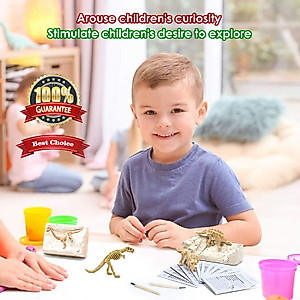 DOTSOG Easter Eggs Gifts for Kids,Dino Fossil Dig Kit,12 Pack Dinosaur Toys for Kids Open Unique Large Surprise Dinosaur Filled Fossil Archaeology Preschool Educational Science for Children & Adult