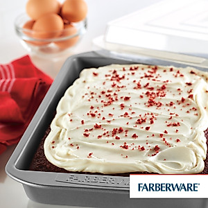 Farberware Nonstick Bakeware Baking Pan With Lid / Nonstick Cake Pan With Lid, Rectangle - 9 Inch x 13 Inch, Gray