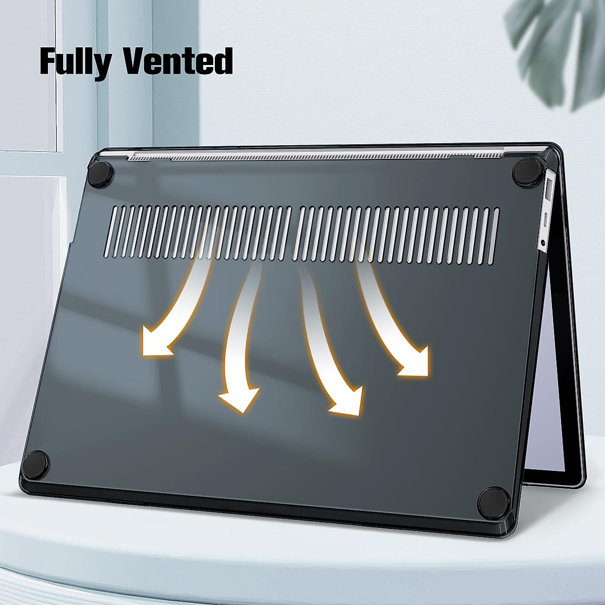 Fintie Case for 15 Inch Microsoft Surface Laptop 5 4 3 with Metal Keyboard (Model: 1872/1873/1953/1979) - Protective Slim Snap On Hard Shell Cover, Crystal Black