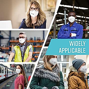 Breatheze KN95 Face Mask Made in USA Disposable Masks Breathable Face Mask Kn95 Mask White Facemask High-Filtration Protective Barrier Face Covering Elastic Ear Loops Adjustable Nose Clip 10 pack