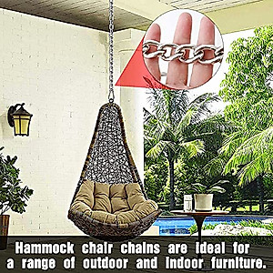 Rovepic Chair Chain Kit with Carabiners Adjustable Heavy Duty Hanging Hook Stainless Steel Hanging Accessories 360° Swivel for Indoor Outdoor Playground Garden Balcony Hammock Punching Bags Swing