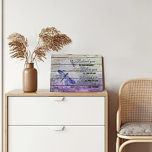 Purple Dragonfly Gifts for Women, Inspirational Quotes Canvas Wall Art for Office Apartment Bedroom Rustic Dragonfly Lotus Motivational Wall Decor Paintings Artwork for Home, Ready to Hang 12"X8"