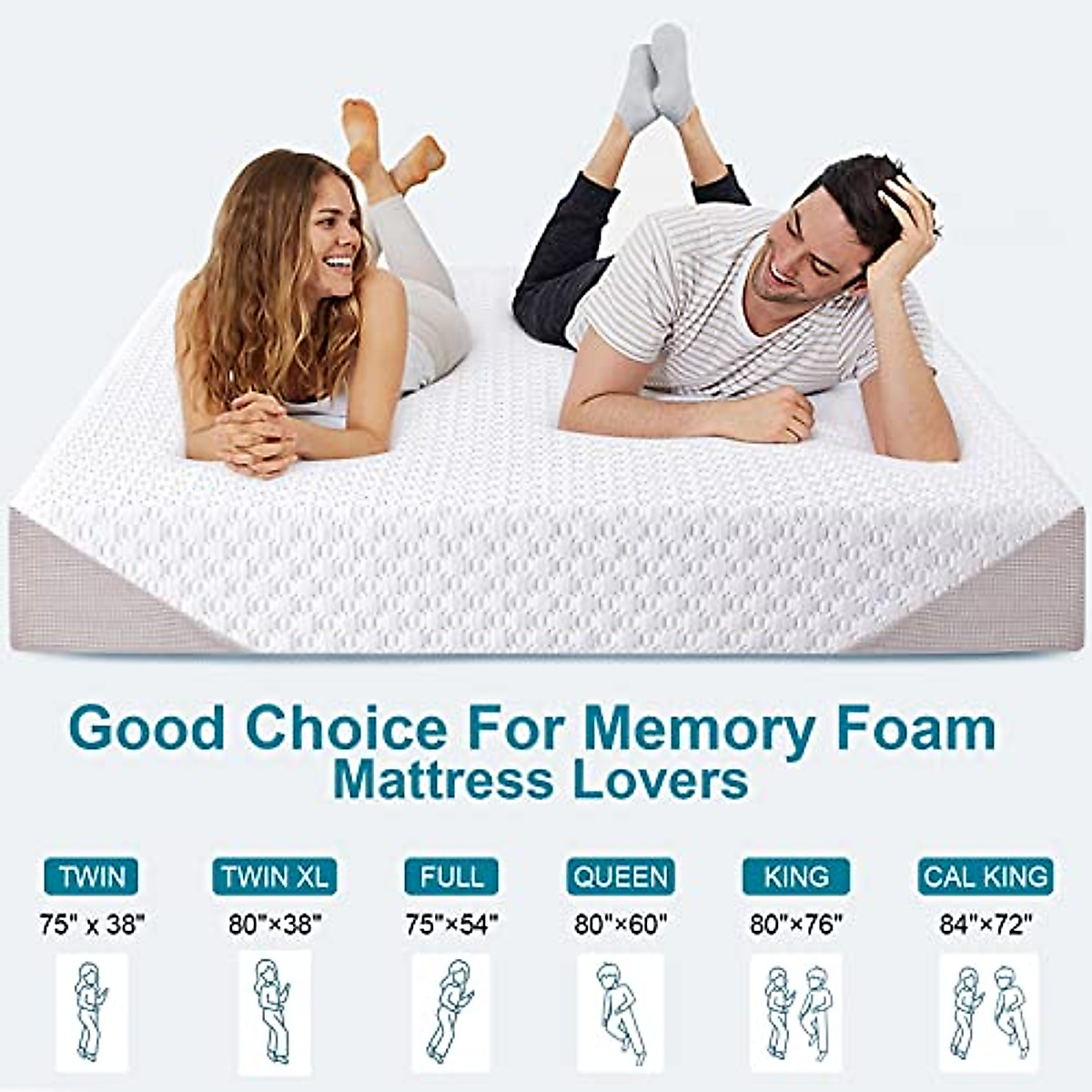 MUUEGM 10inch Memory Foam Mattress King Size,Cooling Gel Bamboo Charcoal Infusion Mattress in A Box,Medium Firm Mattress Breathable Cover,Made in USA,Supportive,CertiPUR-US Certified