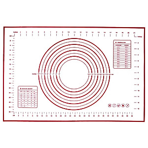 Jin Yue Silicone Baking Mat Kneading Mat Roll out the dough on a baking sheet. Pizza, pasta, bread, cookies No discoloration. Non-slip bottom Good, practical & durable, Red, 16x20x0.02inch