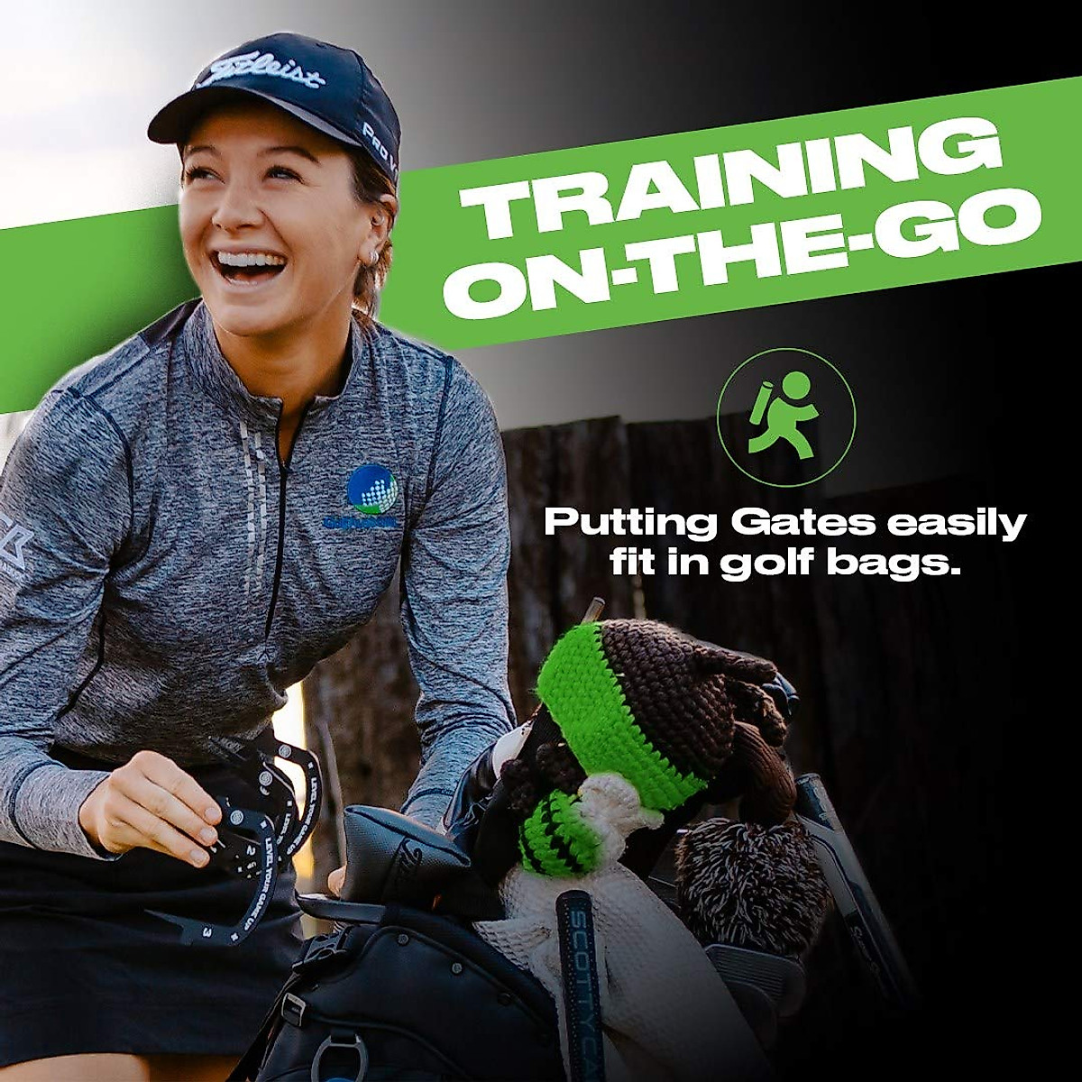 Back 2 Basics Golf | 4 Staggered Putting Gates with Carry Bag | Pro Path Golf Training Aid | Portable & Lightweight | Golf Training Equipment for Putt Alignment & Control | Premium Golf Accessories