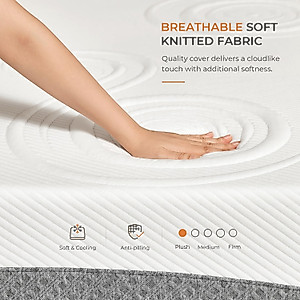 Sweetnight King Mattress, 10 Inch Plush Foam Mattress, Cooling Gel Memory Foam Mattress for Comfy Sleep and Moisture Wicking