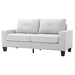 Glory Furniture Newbury Faux Leather Modular Sofa in White