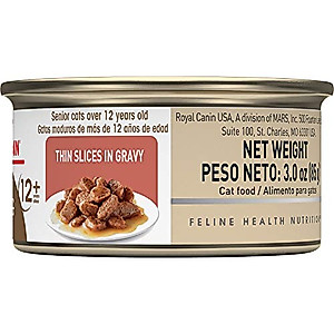 Royal Canin Aging 12+ Thin Slices in Gravy Canned Cat Food, 3 oz cans