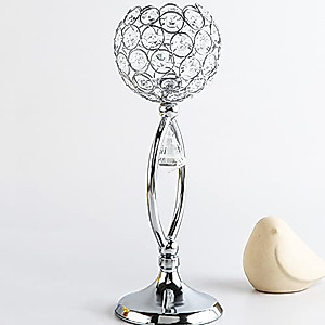 Baoblaze Crystal Candelabrum for Decorative Items, Candle Shelf for Party, Household Accessories, Durable, Silver