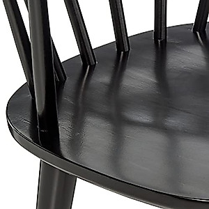 Target Marketing Systems Set of 2 Florence Dining Chairs with Low Windsor Spindle Back, Set of 2, Black