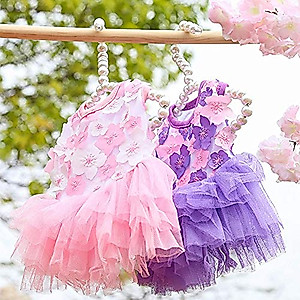 Girl Dog Clothes for Small Dogs Girl Dog Wedding Dress Puppy Clothe Dog Dresses for Medium Dogs Girl Cat Dresses for Cats Only Dog Birthday Dress Dog Tutu Dog Outfits 2 Pack (Small)