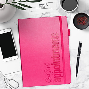 GoGirl Salon Appointment Book – Reservation Book for Beauty Salons, Spas, Hair Stylists, Estheticians – Appt Booking Planner, 7x10″ (Hot Pink)