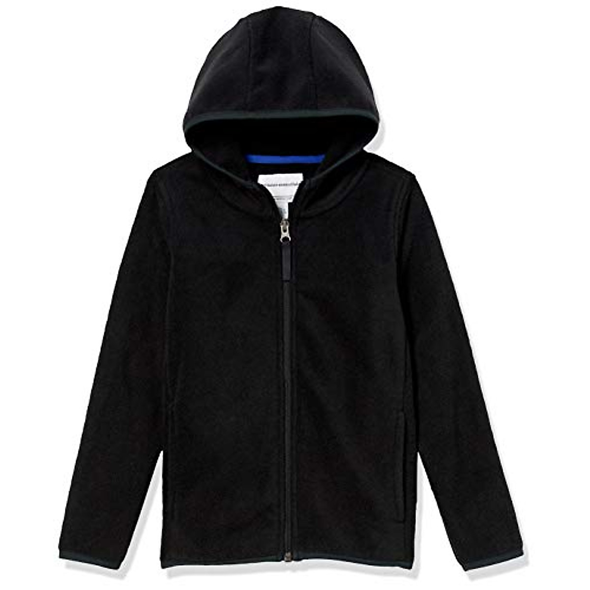 Amazon Essentials Men's Polar Fleece Full-Zip Hooded Jacket, Black, Medium