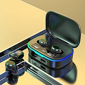 Digital Display Bluetooth 5.1 Earbuds, Touch-Control TWS-Headphones, with IPX5 Waterproof, 800mAh, Low Latency, for Sports Working Music