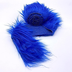 Ice Fabrics Craft Faux Fur Fabric Pre Cut Rolls - 2"x60" Fur Ribbon Mohair Fabric Strips - Super Soft and Fuzzy - Perfect for Crafts, Costumes & Decoration - Royal Blue - 2x60