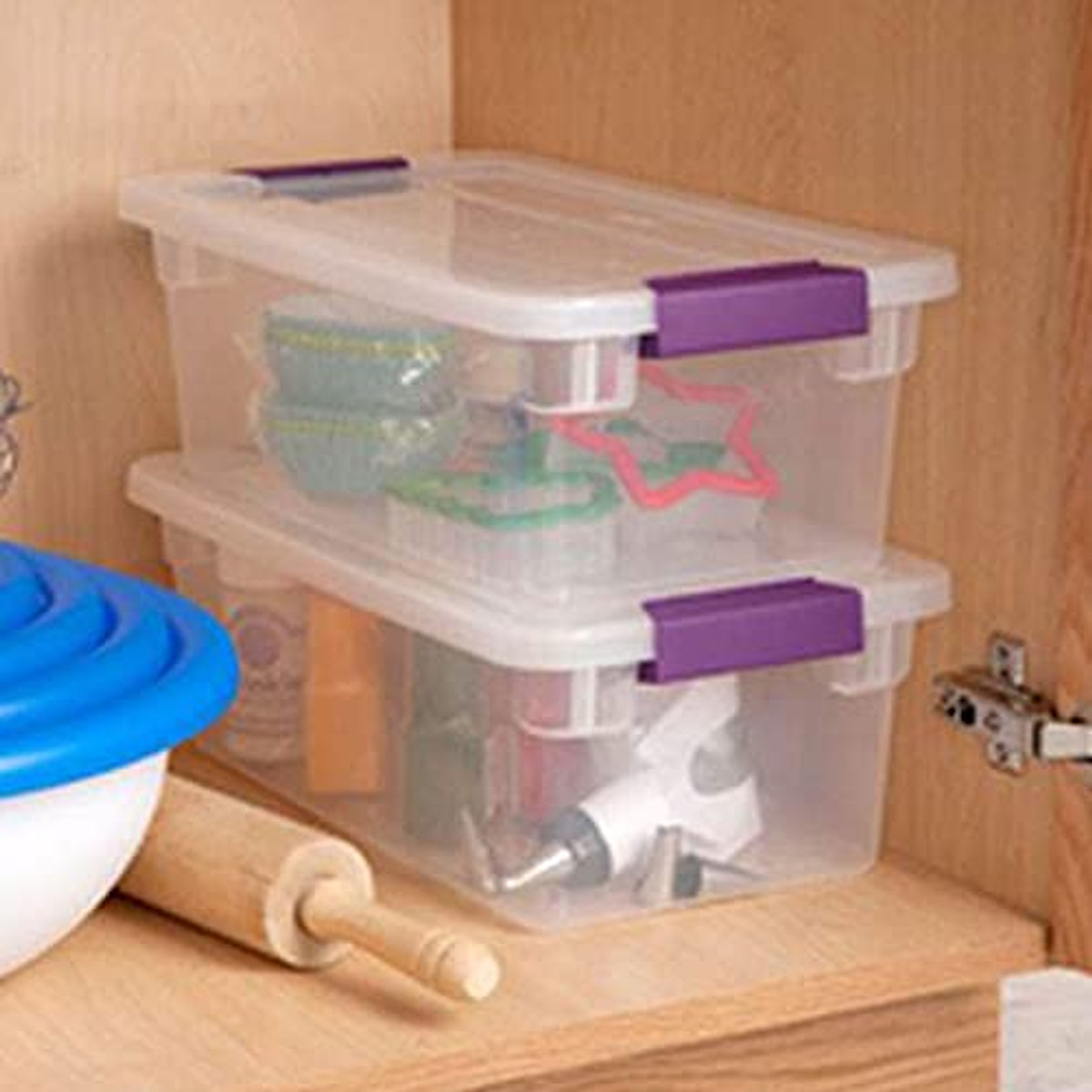 Sterilite 15 Quart Clear Plastic Storage Container Tote, 12 Pack, and 6 Quart Clear Plastic Storage Container Tote, 12 Pack for Household Organization