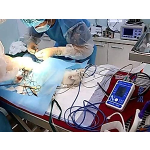 Handheld Veterinary Pulse Oximeter,Rechargeable Dog Blood Pressure Monitor, 6 Parameters Animal Patient Mnitoring Equipment with 2.4" Display and Bluetooth for Family Pets Cat Home Clinic Use