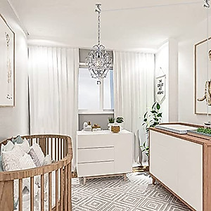 Plug in Pendant Lights with K9 Crystal，Hanging Lamp with 15Ft Clear Cord & On/Off Switch，Mini Chandelier for Closet Living Room Girls Room Bedroom Nursery