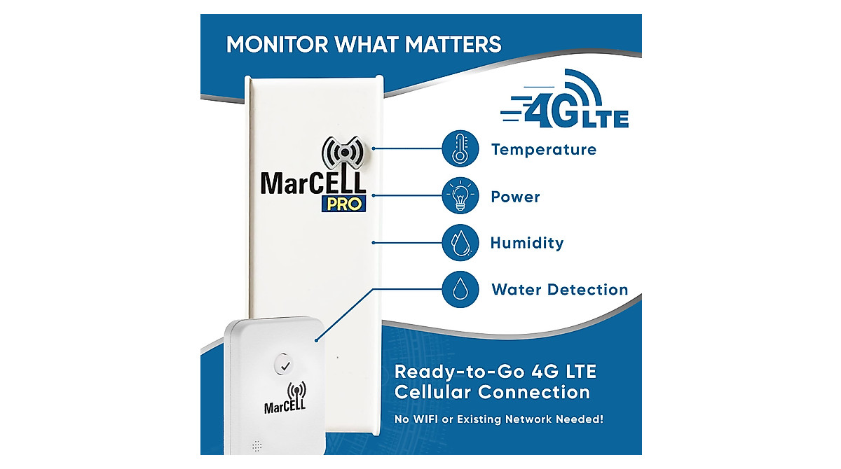 MarCELL PRO Remote Temperature & Leak Monitor - No WiFi Needed