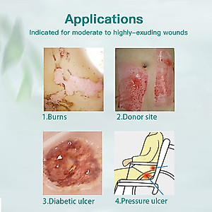 Dimora Silicone Super Absorbent Wound Dressings, 5"X5" Self-Adhesive Bandages with Ultrasorb Polymer, 10 Packs