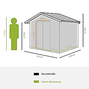 Outsunny 9' x 6' Outdoor Storage Shed, Garden Tool House with Foundation, 4 Vents and 2 Easy Sliding Doors for Backyard, Patio, Garage, Lawn, Dark Gray