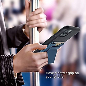 Penekin Phone Wallet with Magnetic Stand, Card Holder for Phone Case Supports Car Stand, Kickstand Phone Card Holder Stick on Compatible with iPhone 14/13/12 Series and Most of Cell Phones (Blue)